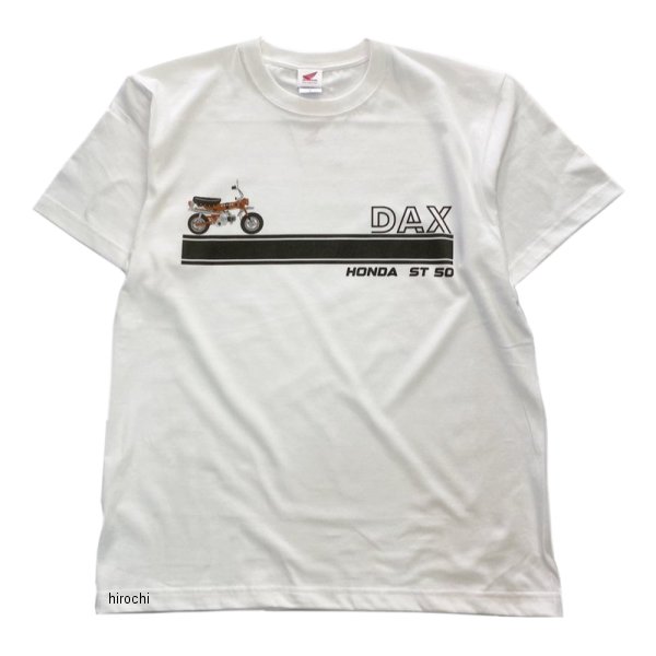 ホンダ DAX ST 50 プリントTシャツサイズ:Lカラー:オフホワイト素材:綿100%【仕様説明】ホンダのDAX ST 50がプリントされたTシャツです。本田技研工業(株)公認のライセンス取得商品です。Tシャツは大人がすっきりと着こなせ...