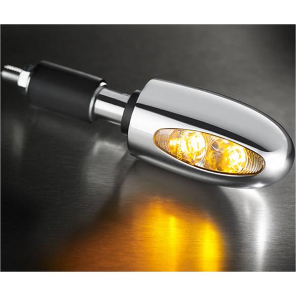 ケラーマン Kellermann ハンドルバーエンド ウインカー BL1000 LED本体カラー:クロームレンズカラー:クリアー灯火色:アンバー1個売り中空ハンドルバー内径12-25mm、またはM6の軸受けがあるハンドルバーに対応※取り付け...