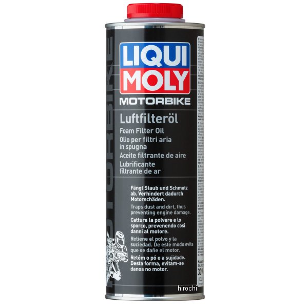 リキモリ LIQUI MOLY オイルフィルターフルード スプレー内容量:1L【仕様説明】フォームまたは布製エア フィルターを使用する空冷または水冷エンジンを搭載したすべての2ストロークおよび4ストローク バイクでの使用使用可能。フォームエ...
