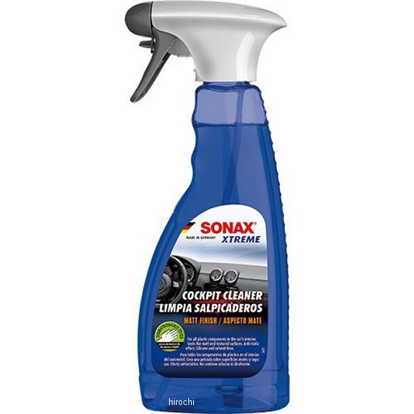晴香堂 SONAX エクストリーム コクピットクリーナー容量:500mlハンドルに使ってもスベらず、安心して使えるノンシリコンタイプの内装クリーナー。これ1本で、全ての内装プラスチックの洗浄ができます。ノンシリコンタイプでギラつかず新車のよ...