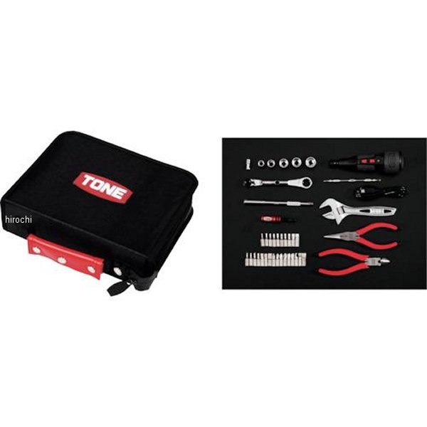 トネ TONE ツールセットツールバッグケース色：ブラックケース寸法(mm)間口：250ケース寸法(mm)奥行：200ケース寸法(mm)高さ：70セット内容(点)：40差込角(mm)：6.35材質:構造用鋼TSX2170楽天 HD店