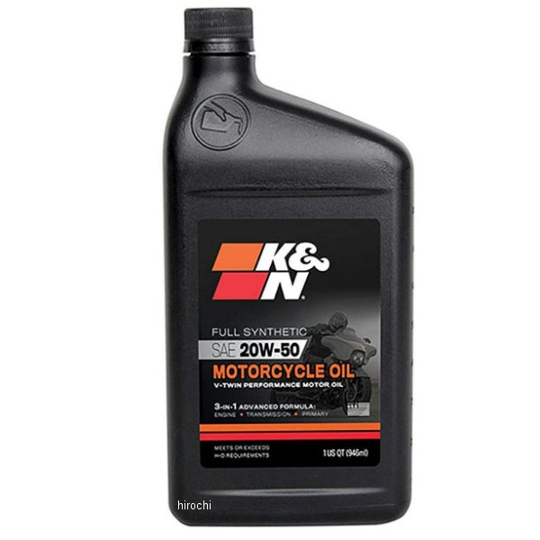 031347 K&N ケーアンドエヌ K&N SYNTHETICエンジンオイル20W-5020W-501クォート（約946ml）全化学合成油K&NがリリースするJASOMA-2規格を取得した100%化学合成エンジンオイルです。鉱物油と比較し...