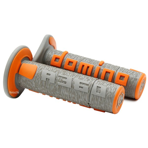 ドミノ domino グリップ オフロード A360汎用カラー:グレー/オレンジエンドクローズタイプ左右セットサイズ:120mmイタリア製オフロードグリップ新作A360。2種類の異なる素材を使用した有機的なグリップデザインは激しいライディン...