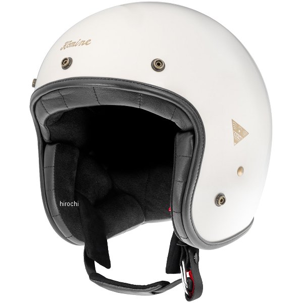 コミネ KOMINE ヘリテージレザージェットヘルメットサイズ:Lカラー:オフホワイト【仕様説明】高品質ABSシェルを採用し、高強度を実現したレトロなデザイン のジェットヘルメットです。トリムや内装には質感を高める本革を採用したヘリテージモ...