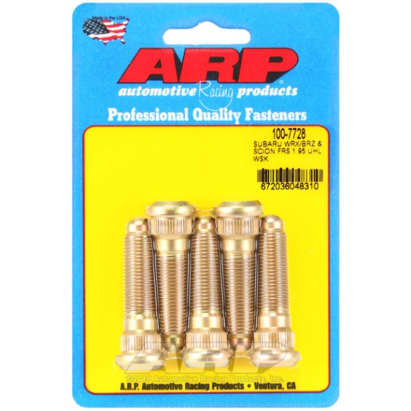 ARP Subaru WRX/BRZ & Scion FRS 1.95 UHL 12mm x 1.25 Wheel Stud Kit (5 Pack)メーカー：ARPメーカー品番：100-7728・掲載画像は、カタログより抜粋した参考画像と...