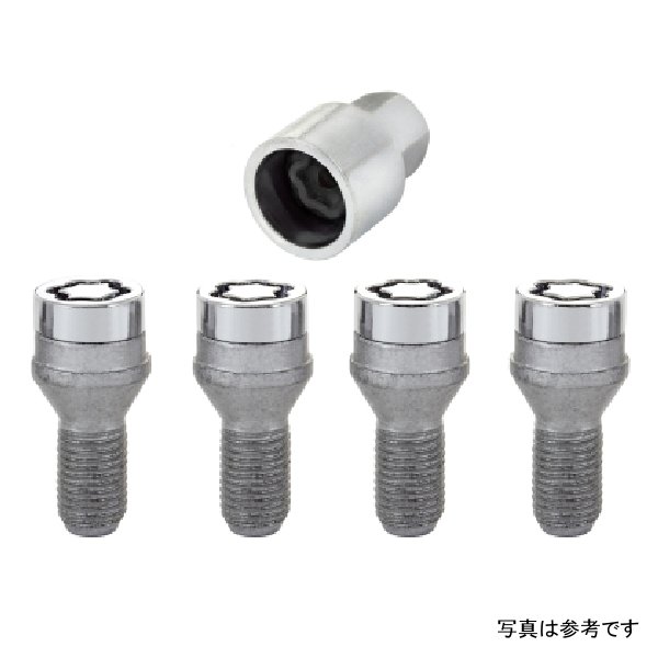 McGard ホイール Lock ボルトセット - 4pk. (Cone Seat) M12X1.25 / 17mm Hex / 22.0mm Shank Length - クロームメーカー：McGardメーカー品番：27216・掲載画像は...