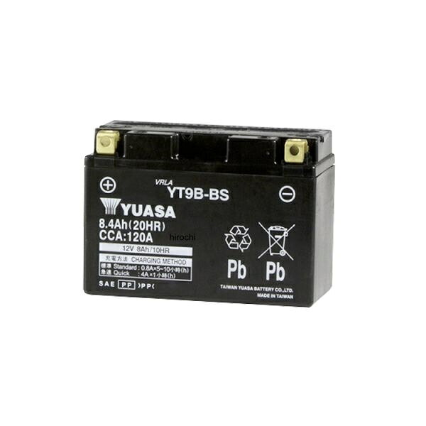 NBS バイクパーツセンター 台湾YUASA ユアサ バッテリー 液入り充電済み YT9B-BS ・メーカー推奨により、バッテリーの寿命をさらに延ばす為、初期充電をされることをおすすめ致します。※充電の際は、密閉型対応二輪車専用充電器をご使...