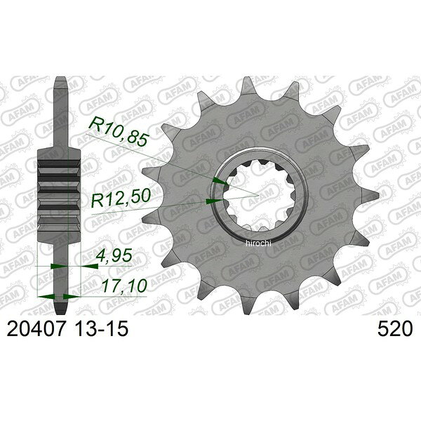 アファム AFAM フロントスプロケット 15T/520 ホンダ 23年 CL500 8BL-PC6823年 ホンダ CL500 8BL-PC68歯数[丁数]：15Tチェーンサイズ：520材質[素材]：スチール20407-15楽天 HD店