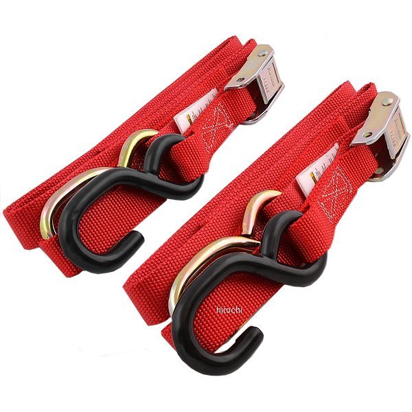 バイクマスター BikeMaster タイダウンベルト ソフトフック付き 1インチ(2.54cm) x 74インチ(188cm) 赤2本セット100513楽天 HD店