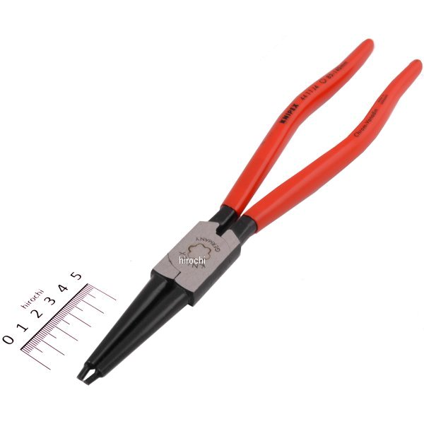クニペックス 穴用スナップリングプライヤー 直(SB)・長さ(mm)：320・使用範囲(内径φmm)：85-140・先端の軸径(mm)：3.4・クロー長(mm)：74直径85-140mmの穴用スナップリングの取り付け、取り外しに鍛造により大...