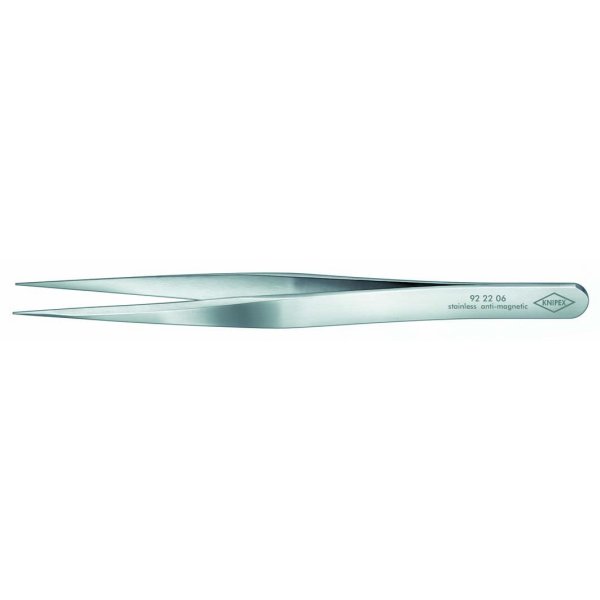 クニペックス 精密ピンセット 120mm・長さ(mm)：120様々な場面で使いやすい汎用性の高いタイプ。ストレートタイプ。つかみ面はフラット。材質は非磁性ステンレスバネ鋼。つや消し磨き仕上げ。※商品デザインが変更となる場合がございます。予め...