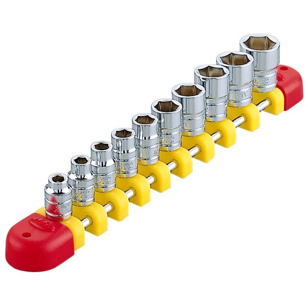 6.3sq.ソケットセット(10コ組)ソケット(6角)：B2-05、055、06、07、08、10、11、12、13、14ソケットホルダー 10コ用：EHB210TB210E-KC楽天 HD店　