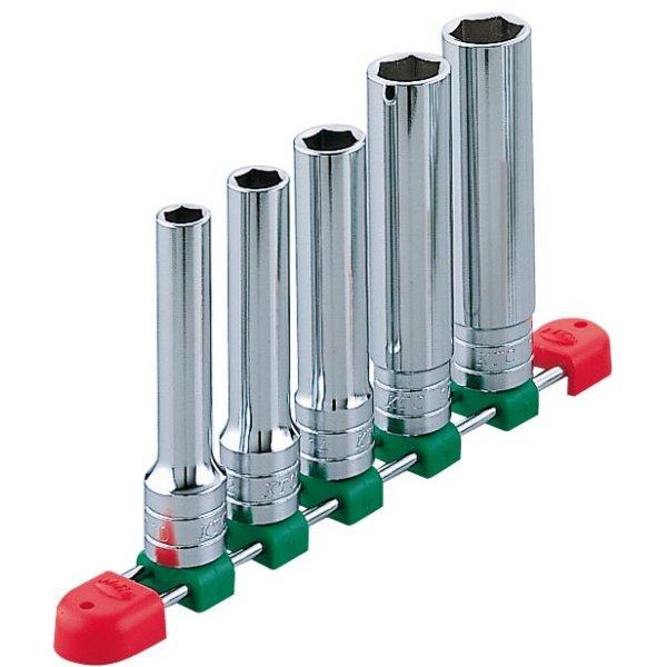 12.7sq.ディープソケットセット(5コ組)ディープソケット(6角)：B4L-10、12、14、17、19ソケットホルダー 5コ用：EHB405TB4L05-KC楽天 HD店　