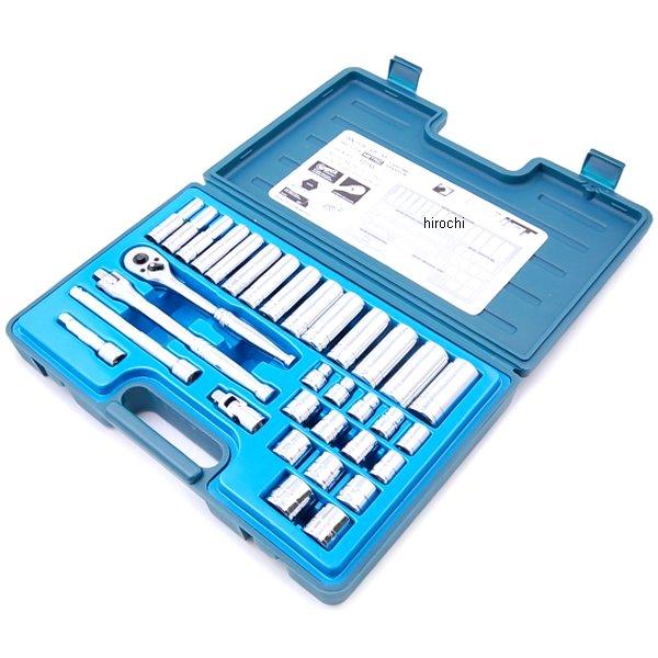 シグネット 3/8DR 33PC mm ソケットレンチセット・差込角(インチ DR)：3/8セット内容：ソケット(8,9,10,11,12,13,14,15,16,17,18,19,21,22mm)、ディープソケット(8,9,10,11,1...