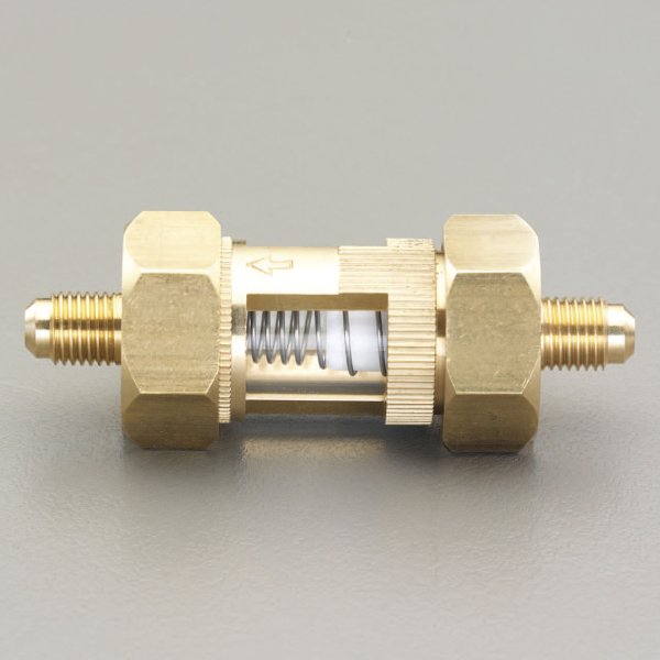 サイズ：82.5X29.5mm6角対辺：25mm接続径：UNF7/16-20(1/4")耐圧：1.79MPa破壊圧力：2.48MPa使用温度：50℃まで冷凍空調機器のソルベントによる内部洗浄の状態や試験等で冷媒の状態を確認する際に便利です。...