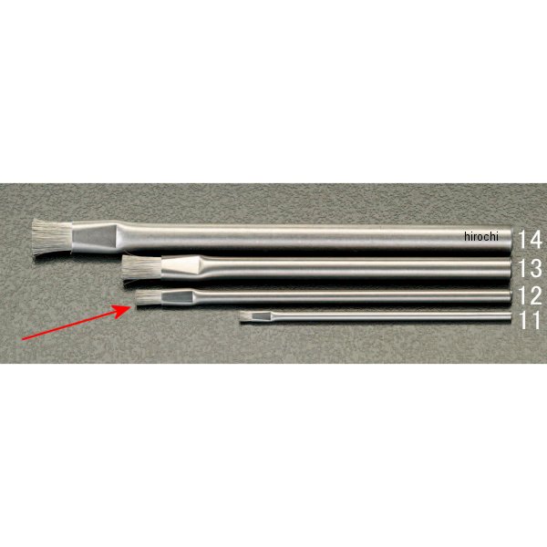 4.8x120mm 精密用導電ブラシブラシ材質：ステンレスハンドル材質：ステンレス線径：0.076mm全長：115mm毛幅：4.8mm毛丈：8.0mm000012001008 HD　