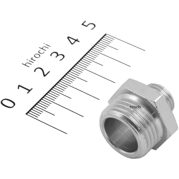 ●材質:真鍮（ニッケルメッキ）●最高使用圧力:0.78MPa（8kgf//cm2）●ねじ径:G（PF）1/4"×G（PF）1/2"●ねじ有効長:8×10mm●六角対辺:24mm●全長:23.7mm●重量:約26g000012236117 HD　