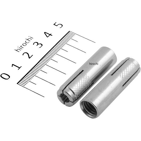 ●材質:ステンレス●ねじサイズ:M10●胴体外径:12.0mm●全長:40mm●ねじ長さ:16.0mm●下穴径:12.5mm●穿孔深さ:40mm●埋込深さ:40mm●最大荷重(引抜):4620N●締付けトルクの目安:27N・m●入数:2本メ...