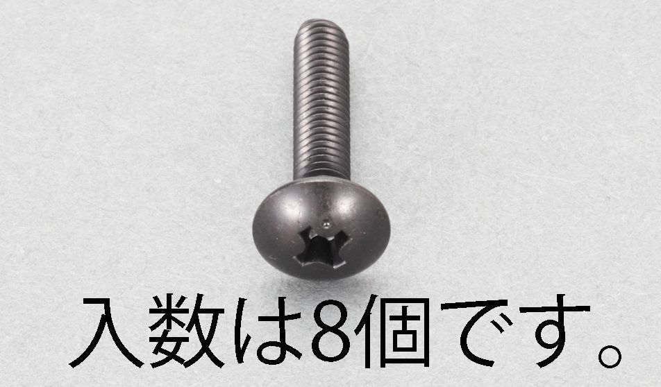 材質：ステンレス(SSブラックメッキ)サイズ：M6X10入数：8並目ねじ(+)トラス頭000012265802 HD　