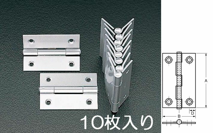 ●サイズ(mm):A:51、B:30、D:5.5●厚み:0.8mm●穴径:3.7mm●材質:ステンレス(SUS304)●仕上げ:バレル研磨仕上●穴数:4●入数:10枚木ねじ付000012041986楽天 HD店　