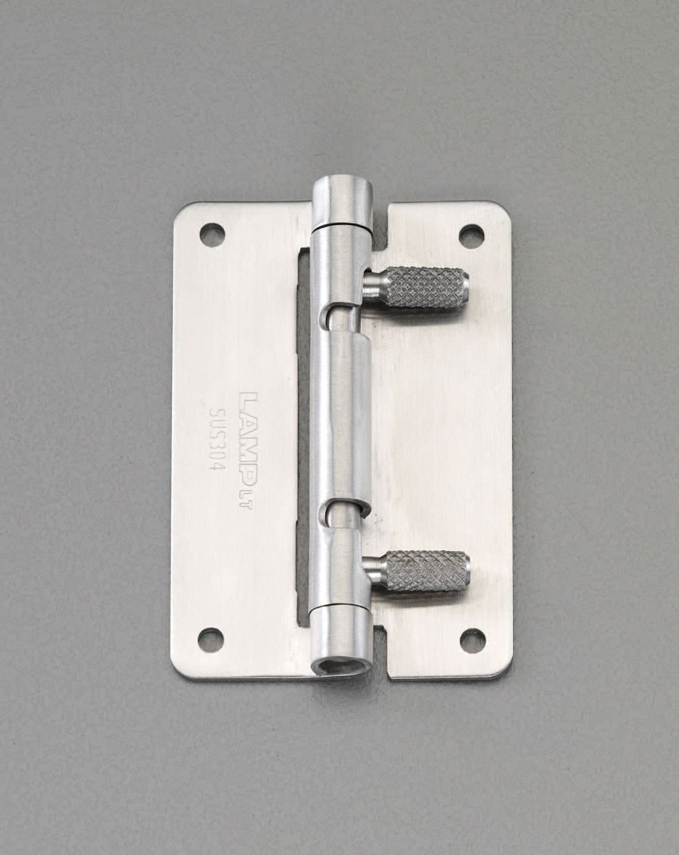 全長：75mm穴数：4材質：ステンレス(SUS304)仕上：サテン仕上げ幅：50mm厚み：1.5mm穴径：3.8mm耐蝕性に優れています。片手で軸を引っ込めた状態を保持できるため、扉の取付、取外しが簡単です。右開き、左開き両方に対応0000...