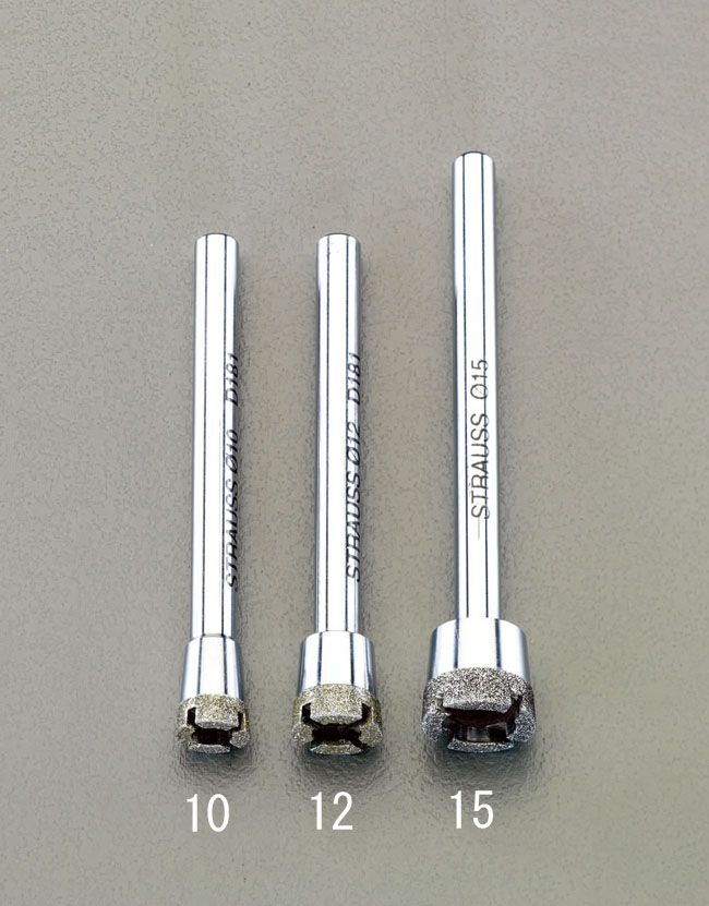 ●材質…クロムモリブデン鋼（焼入れ）●砥粒…ダイヤモンド●全長…75mm●軸径…6mm●刃径…10mm●粒度…＃100切味がよく長持ちします。切粉排出用のスリット付きで　穴あけ加工等に使用可能バックテーパー形状(座ぐり・スリット付)0000...