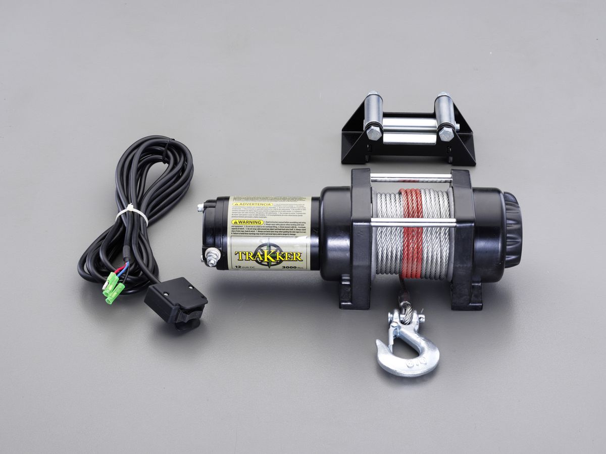 ●電源:DC12V●水平牽引能力:1360kg●使用ワイヤー:φ4.7mm×15.2m●巻取速度:8.3m/分（無負荷）●ギア比:136:1●電源コード長:4.7m●サイズ:φ112×340（L）mm●重量:6.8kgリモコン、ローラーフェ...