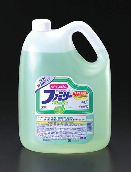 ●内容量…4.5L(業務用)●入数…1個ファミリーフレッシュ食器用洗剤水切れ性能の高い洗浄システムで、食器ふきが一段とラクに。中性タイプつぶせる容器000012054774 HD　