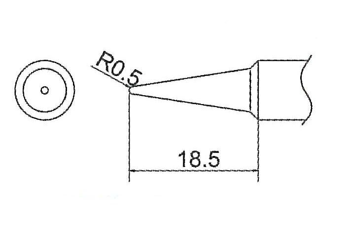 ●こて先…R0.5mmEA304HD-47用こて先　