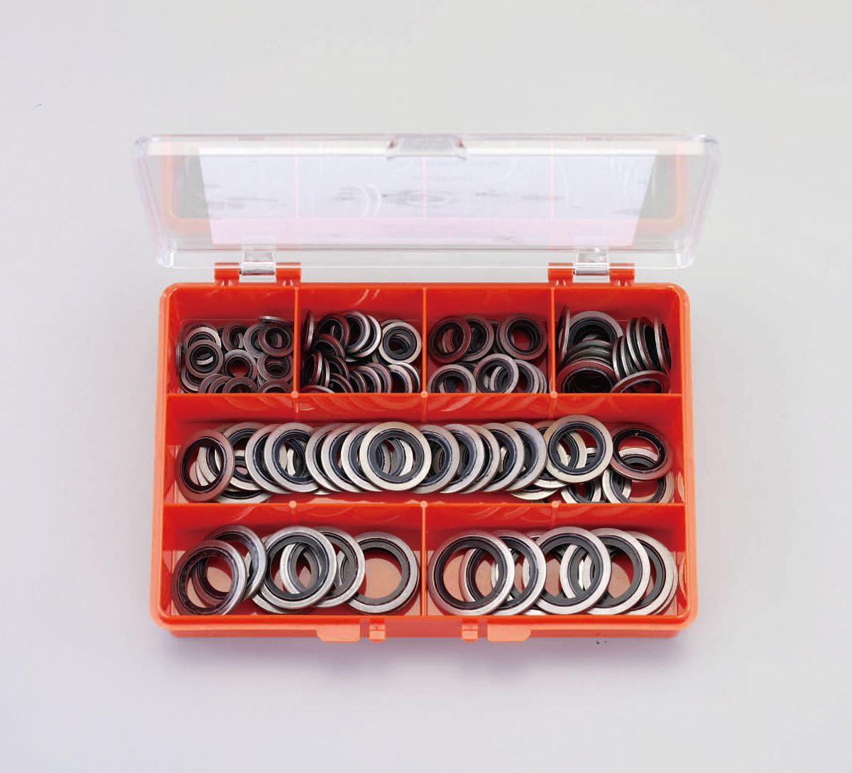●(セット内容):ボルトサイズ、外径×厚み（入数）:M8、14.00×1.00mm（25）M10、16.00×1.50mm（25）M12、18.00×1.50mm（15）M16、24.00×1.50mm（15）M18、26.00×1.50m...