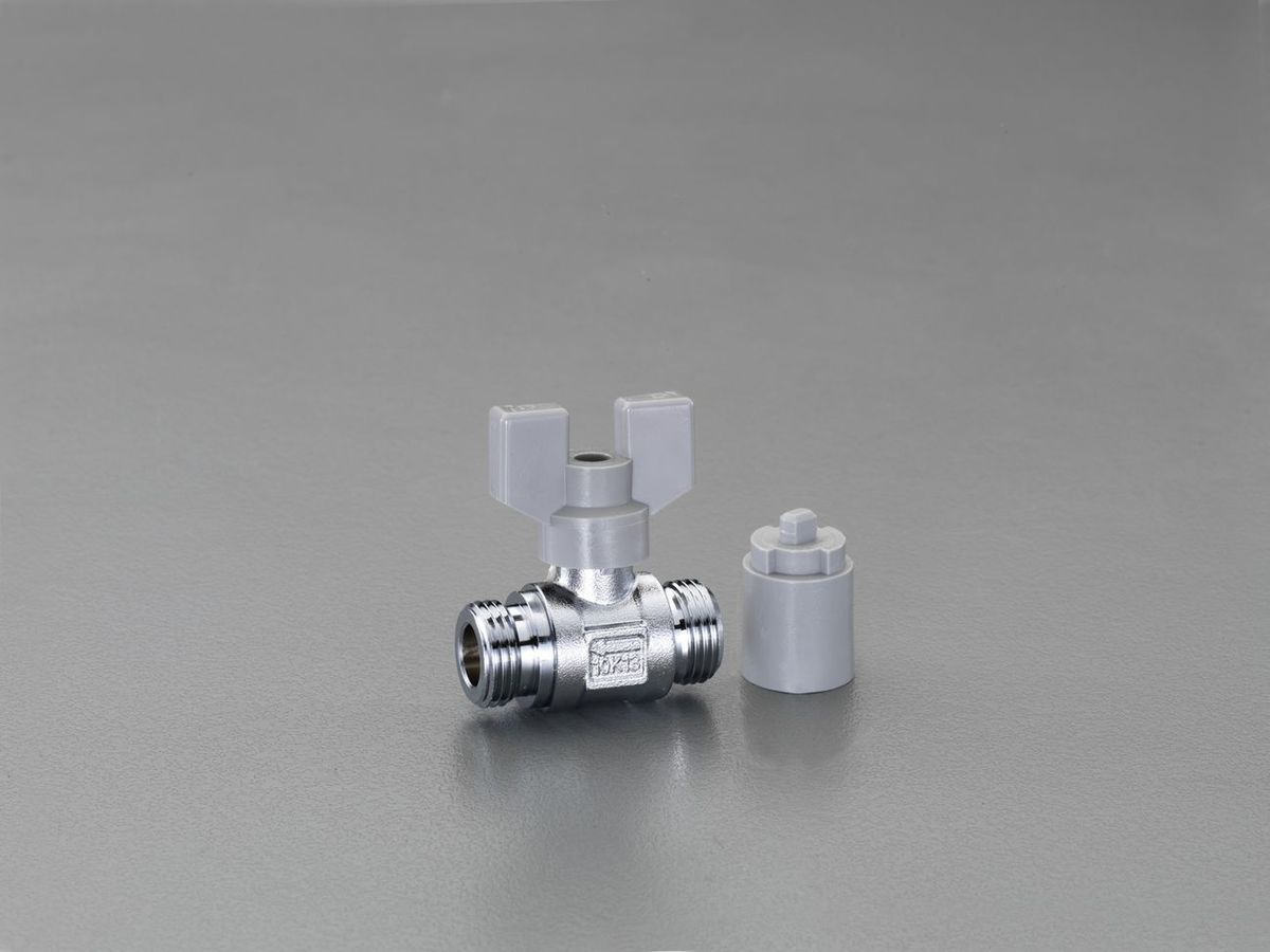 ●材質:黄銅●呼径:13●ねじサイズ:G1/2"×G1/2"●最高使用圧力:0.98MPa●使用温度:80°C●使用流体:上水道●サイズ:50×48.5mm●最大長:72.5mm●重量:155g首長ハンドル兼用タイプ（アタッチメント付）ワン...