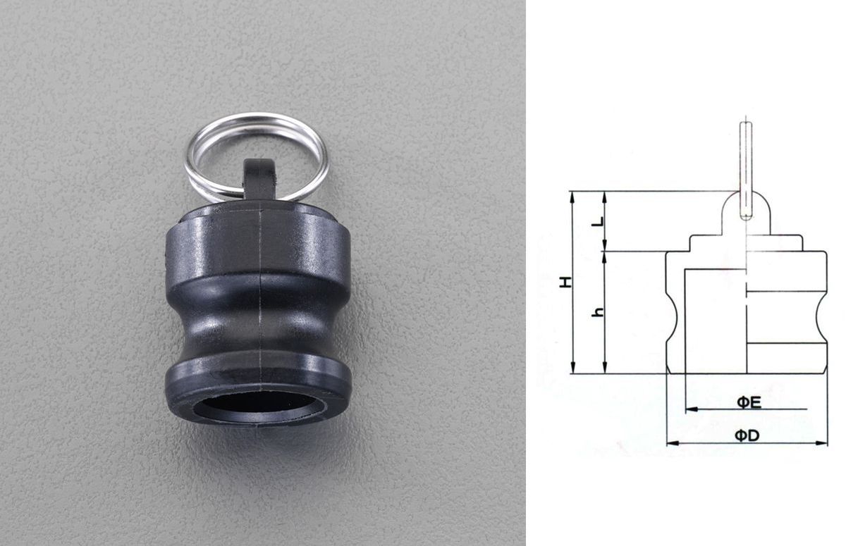 ●材質:ポリプロピレン●耐圧:0.69MPa（7kgf//cm2）●呼び径:32（1・1/4"）●ねじサイズ:PT1・1/4"●サイズ(mm):φD:45、φE:29、h:41、L:12、H:53●重量:40g000012237032 HD