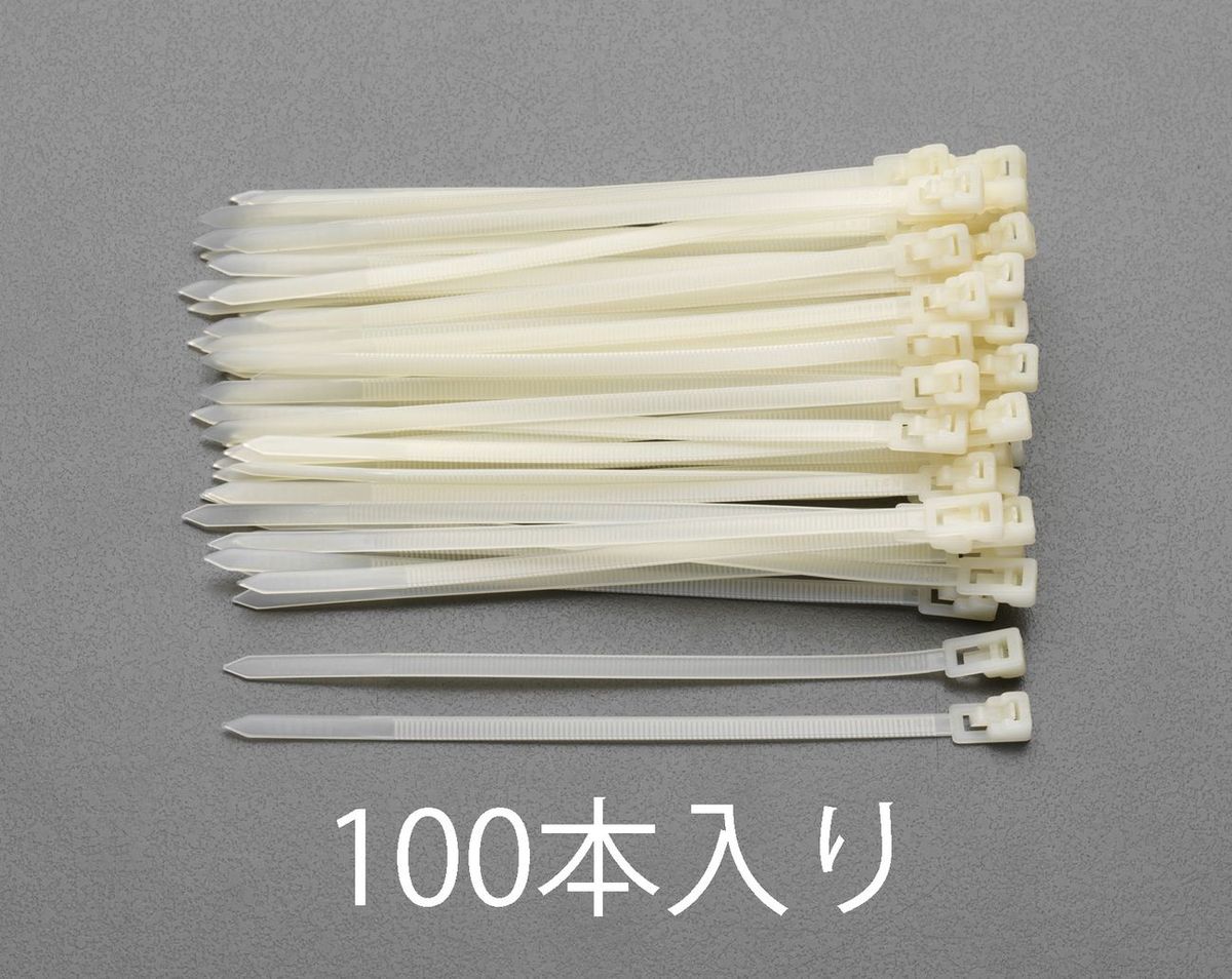 全長:200mm幅:4.5mm最大径:50mm厚み:1.2mm材質:ナイロン66ループ引張強度:22kgf入数:100個RoHS対応品何度でも繰り返して使用できます。000012249130楽天 HD店　