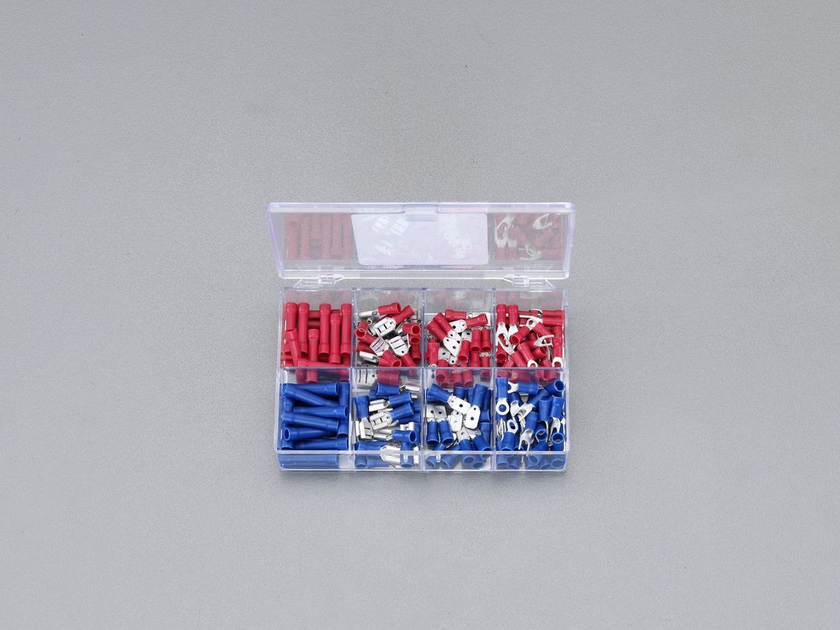 ●(セット内容):絶縁丸型:0.5-1.5mm2×151.5-2.5mm2×15絶縁Y型:0.5-1.5mm2×151.5-2.5mm2×15絶縁スリーブ:0.5-1.5mm2×151.5-2.5mm2×15絶縁差込形（オス）:0.5-1....