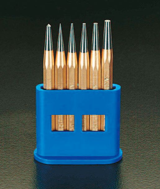 【セット内容】6本組全長：120mm材質：クロムバナジウム鋼総重量：約420gテーパーポンチ（先端径：1mm）テーパーポンチ（先端径：2mm）テーパーポンチ（先端径：3mm）テーパーポンチ（先端径：4mm）テーパーポンチ（先端径：5mm）セ...