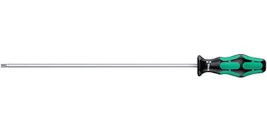 ●サイズ…T30●軸長…300mm●軸径…φ6mm●ハンドルサイズ(ハンドル最大幅×ハンドル長)…37×105mm●重量…136gTORXロングドライバー円錐状の先端がねじ穴に深く食い込み、しっかりとホールドします。ホールド機能によってネジ...