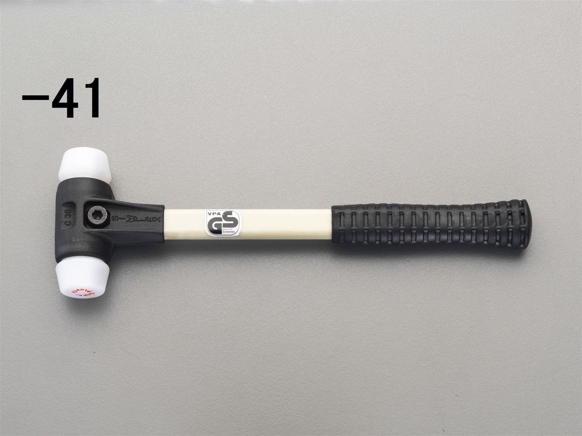 頭径：30mm頭長：90mm全長：300mm全重量：450g材質：頭：プラスチック、柄：ファイバーグラス（ラバーグリップ付）、ホルダー：強化鋳鉄硬さ：ミディアムハードヘッド用途：舗装、縁石の設置、足場の組立、テント、会場の設置、ガーデニング...