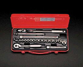 ●(セット内容)…22点●差込角…3/8”●ソケット…(6角)6・7・8・9・10・11・12mm(12角)13・14・15・16・17・18・19・21・22mm●ラチェットハンドル…175mm●エクステンションバー…125・250mm●...