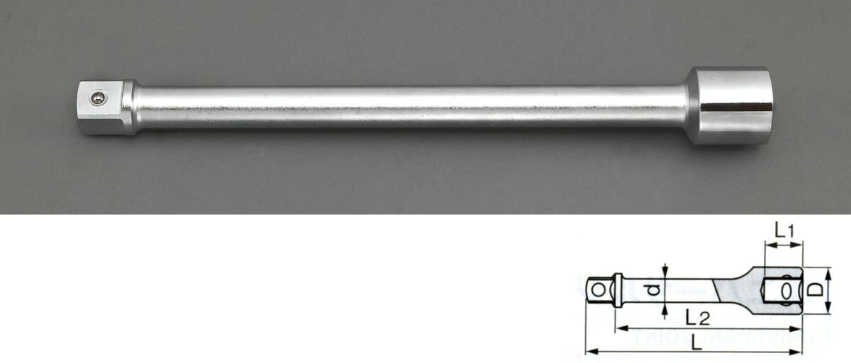 ●差込角…1インチ●サイズ…D：46mm L1：31mm L2：372mm L(全長)：400mm d：25mm●重量…1820g000012227146楽天 HD店　