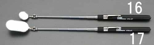 ●材質…ミラー：ガラス、シャフト：ステンレス●倍率…等倍●ミラー径…25×50(楕円)mm●シャフト長…134〜718mm●重量…170gスベリ止め付グリップ。濡れた手でも油まみれの手でもしっかり握れます。ボールジョイントで360°見ること...