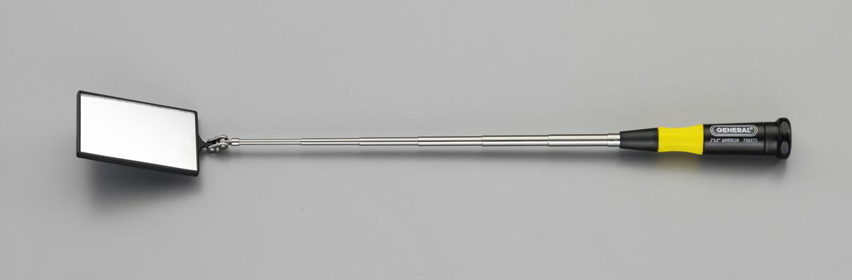 ●倍率…等倍●重量…66g●材質…ミラー：ポリカーボネート樹脂、ミラー受部：ナイロン、シャフト：ステンレス、ハンドル：ABS樹脂●ミラーサイズ…51×76mm●伸縮長…228〜770mmボールジョイント付(360°回転可能)00001226...