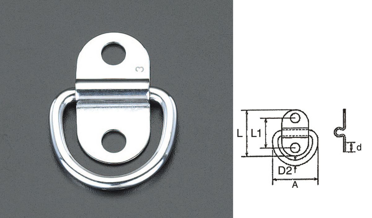 ●材質:SUS304●サイズ(mm):A:22、d:4、D2:2.5、L:25●穴径:3.8mm●使用荷重:7kg●重量:4.5g000012068658楽天 HD店　