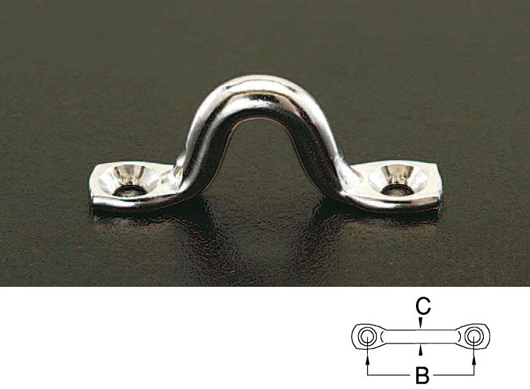 ●材質:SUS304●線径:8.0mm●サイズ:B:30mm、C:3.8mm●使用荷重:135kg●穴径:3.2mm000012004629楽天 HD店　
