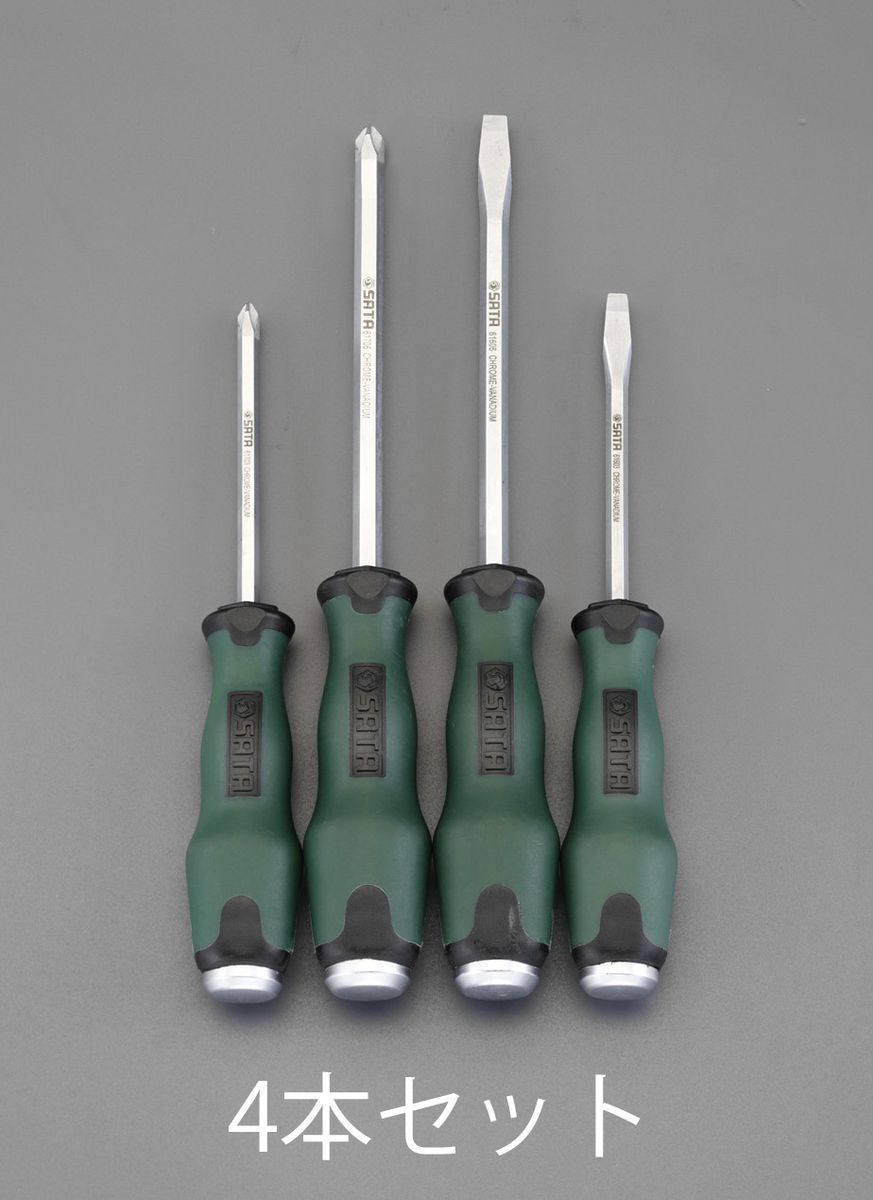 ●(セット内容)…4本●プラスドライバー…#2×6mm（軸長：100mm)#3×8mm（軸長：150mm)●マイナスドライバー…6.0×1.2mm(軸長：100mm)8.0×1.6mm(軸長：150mm)●材質…軸部：クロムモリブデン鋼、ハ...