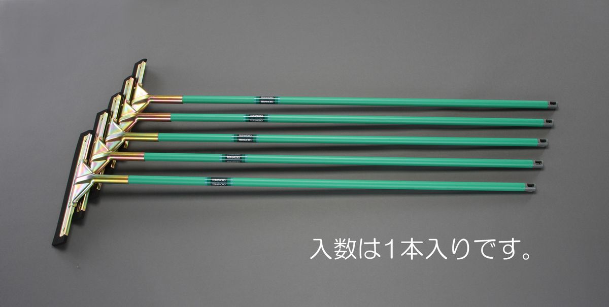 ●入数…1本●全長…1,385mm●ゴム幅…約480mm●重量…790g●材質…頭：スチールにクロメートメッキ、先ゴム：NBR、柄：Ф25.4スチールパイプにポリエチレン接着被膜油に対して耐久性のあるゴムを使用したドライヤーです。柄の先端は...