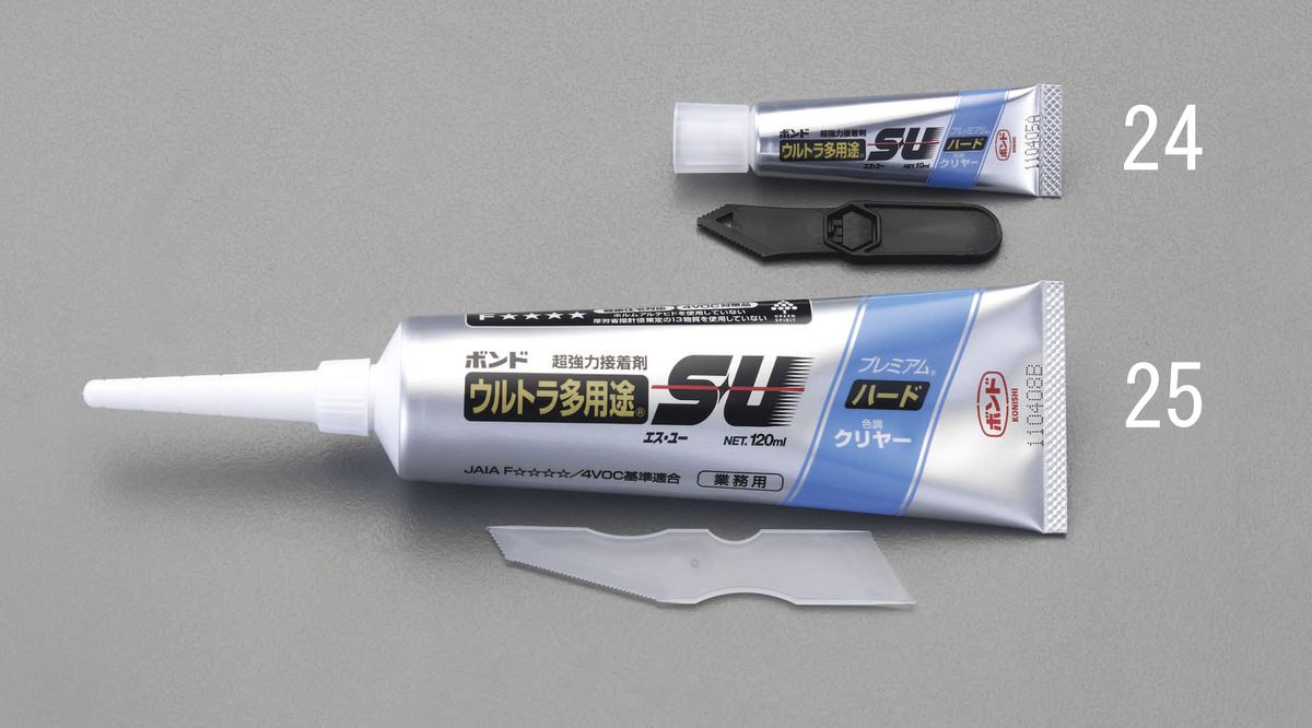 ●カラー:クリアー●内容量:10ml●パッケージ重量:27gシリル化ウレタン樹脂系無溶剤形凹凸面でも接着可金属・コンクリート・タイル等の硬い素材の接着に最適膨張係数の異なる材料同士の接着にも耐水性・耐熱性・耐衝撃性に優れています。00001...