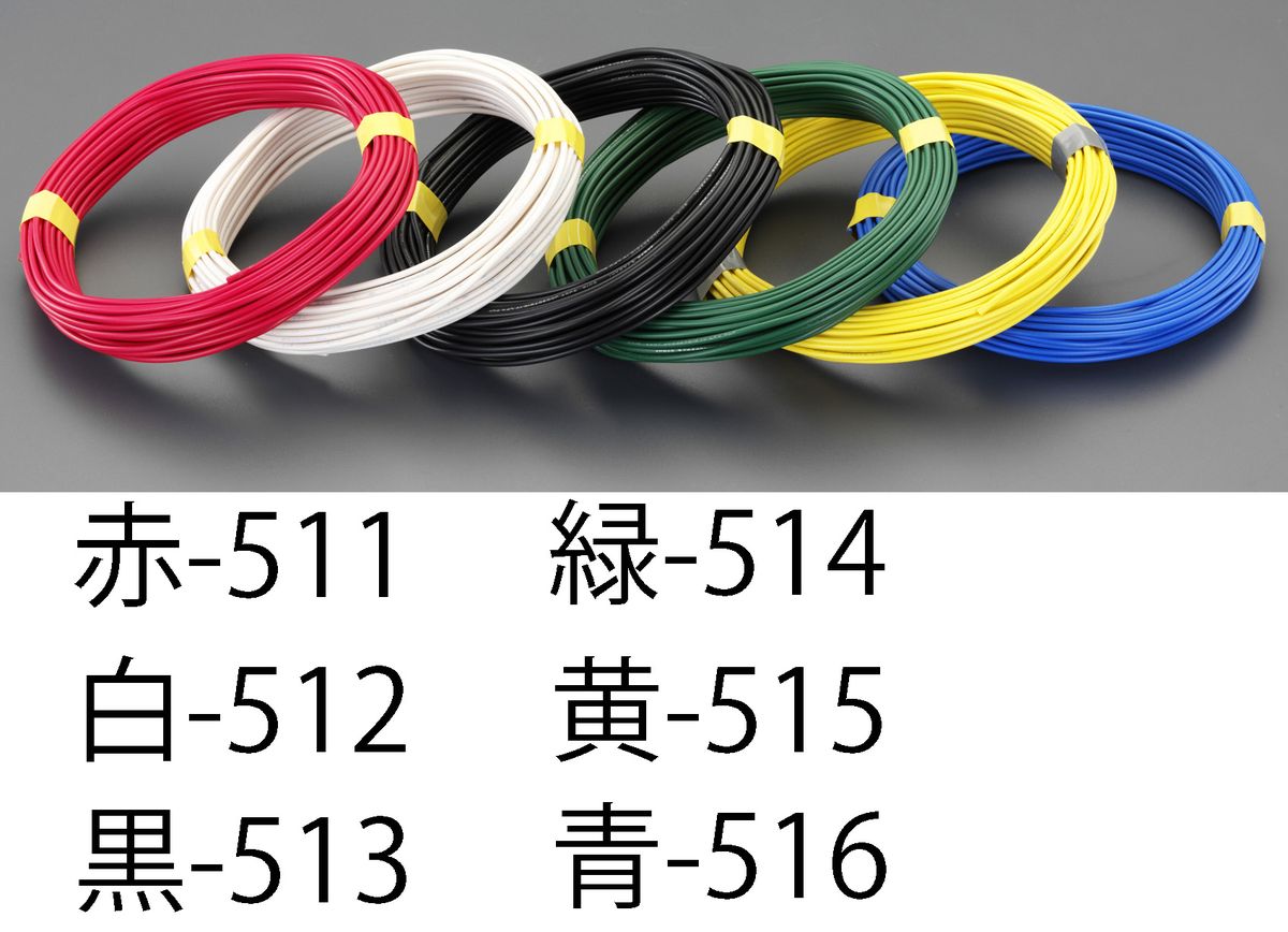 ●色:赤●長さ:50m●定格:27A 600V●導体径:1.6mm●絶縁体厚さ:0.8mm●仕上がり外径:約3.2mm●最大導体抵抗（20℃）:8.92Ω/km●材質:素線:銅、被覆:ビニール●定格温度:60℃1芯000012256630楽...