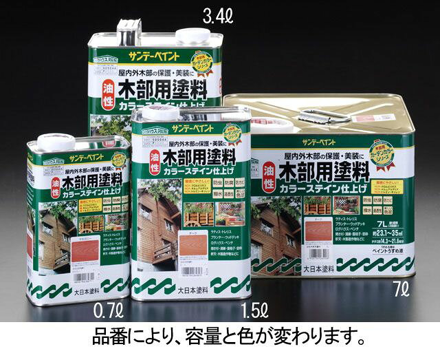 ツヤなし内容量：3.4Lカラー：チーク塗り面積(2回塗り)：11.2から17.0m2乾燥時間(指触)：20℃：約2時間、冬期：約4時間 (半硬化)：20℃：約10時間、冬期：約24時間ログハウス、ウッドデッキ、ラティス、ガーデニング用木材、...
