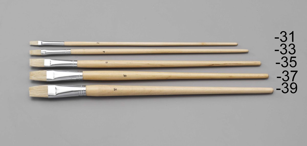 全長：280から338mm【セット内容】5本セット(2、4、6、8、10号)豚毛レタリング、イラスト、塗り込み用000012262138 HD　