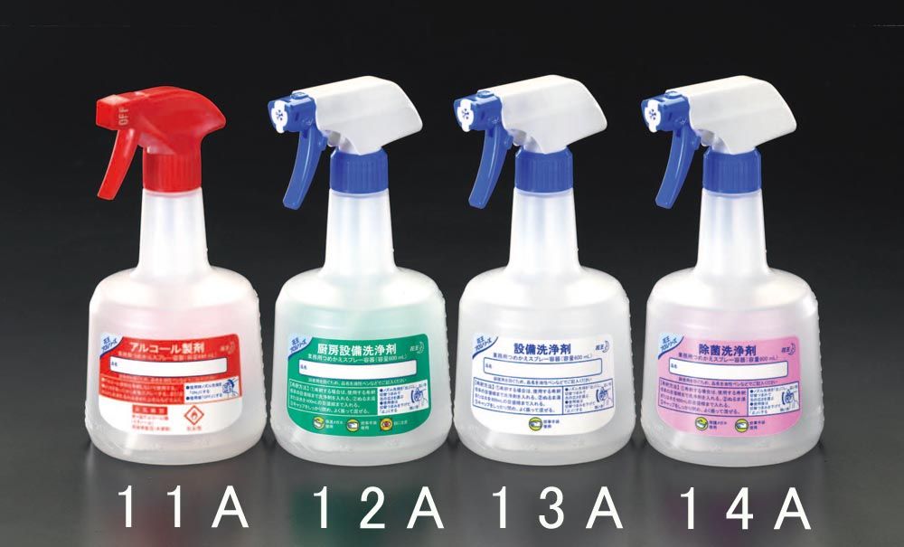 ●容量…600ml●サイズ…φ100×235mm●重量…80g●材質…ポリエチレン●入数…1個●適用洗剤…厨房設備洗浄剤用(EA922KA-8C・-8D)希釈メモリ付000012071860 HD　